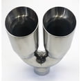 Exhaust Tip 3.00" Inlet Dual 4.00 X 12.00 Long Round Double Wall ...