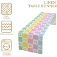 Colorful Grids Checkered Table Runner Abstract Modern Geometric Rainbow ...