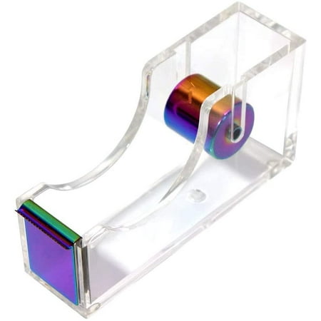 Clear Rainbow Cute Tape Dispenser 1 Inch Core Desktop Adhesive Tape ...