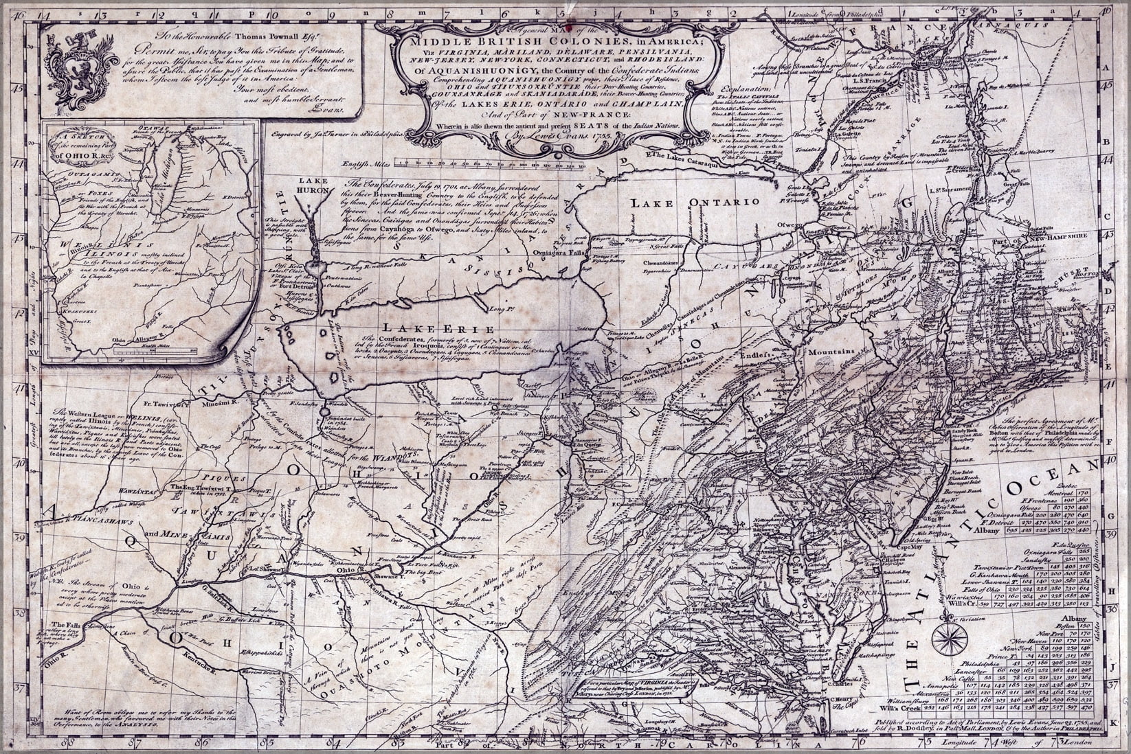 24"x36" Gallery Poster, map virginia maryland new jersey delaware 1755 ...