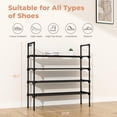 3 Tier Shoe Rack with Hooks, Stackable Shoe Organizer for Closet ...