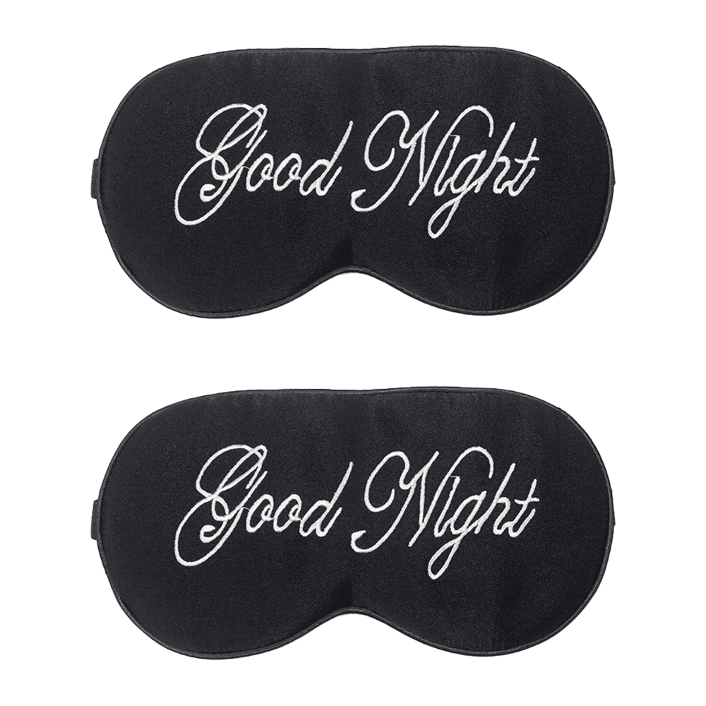 Máscara de ojo de seda bordada Travel Hotel Snooze Sleep Eye Mask ...