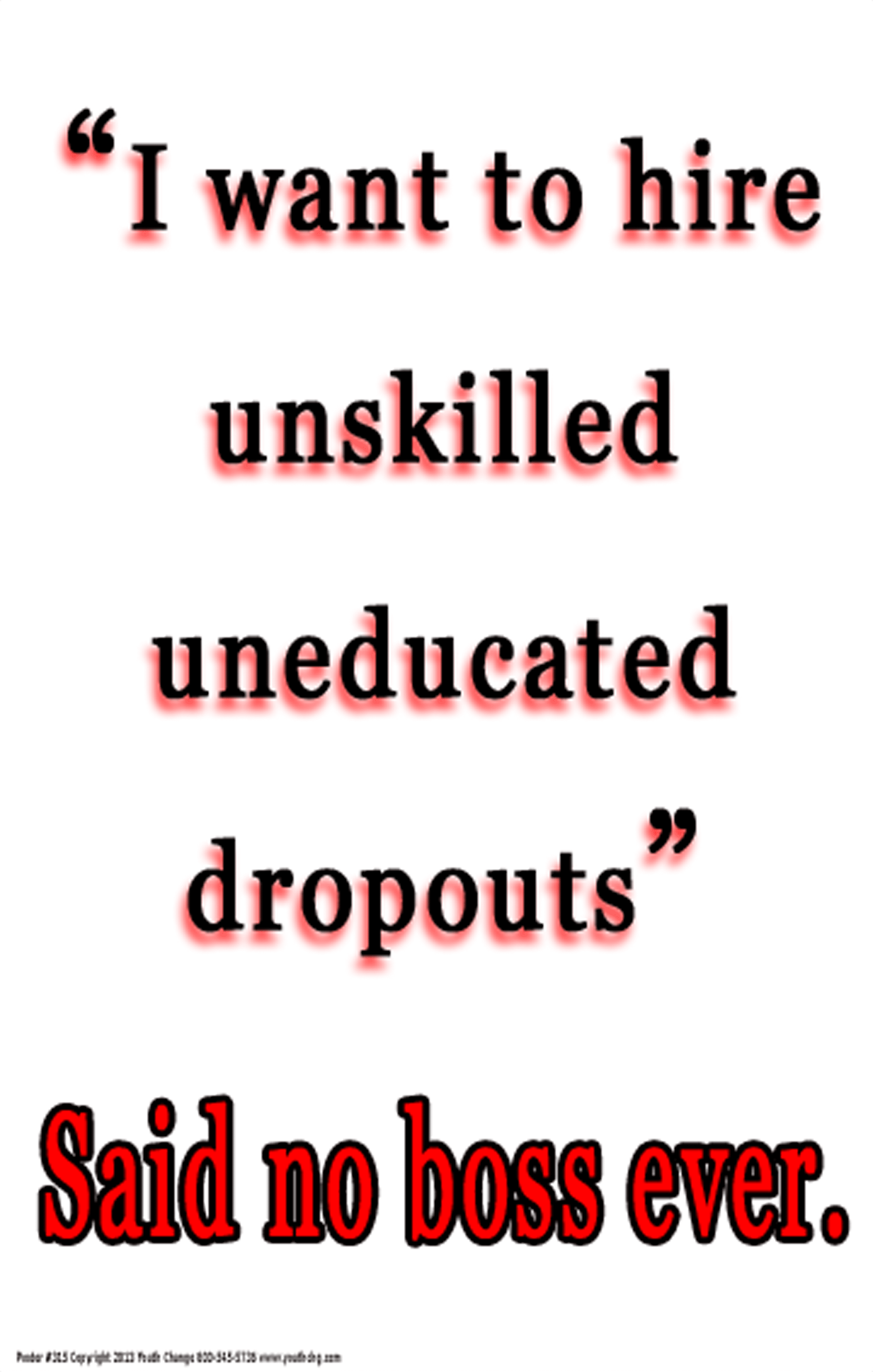 Youth Change Poster #315 Intense Dropout Prevention, Student ...
