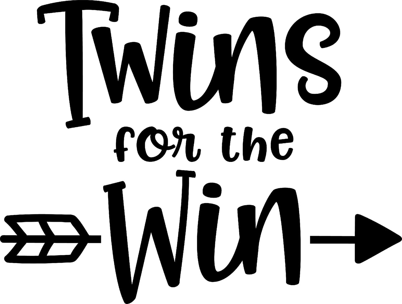 Twins For The Win Arrow Parent Family Love Identical Fraternal Wall ...