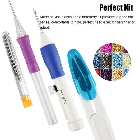 Embroidery Starter Kit Full Set- Including Magic Embroidery Pen Punch ...