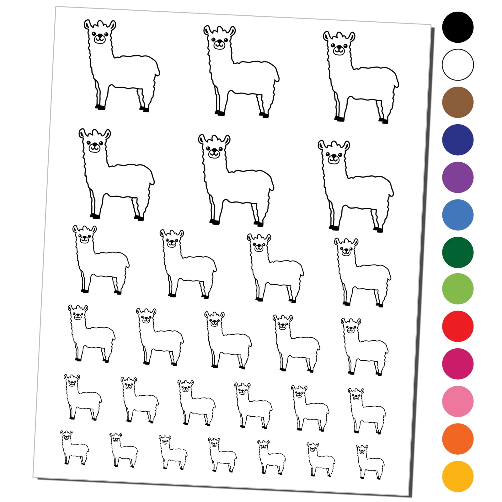 Lovely Llama Alpaca Water Resistant Temporary Tattoo Set Fake Body Art ...