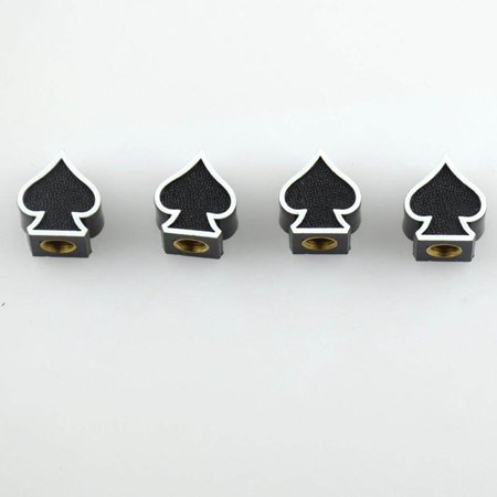 4 Pieces Car Custom Black Ace of Car Valve Spades Wheel Tire Air Valve ...