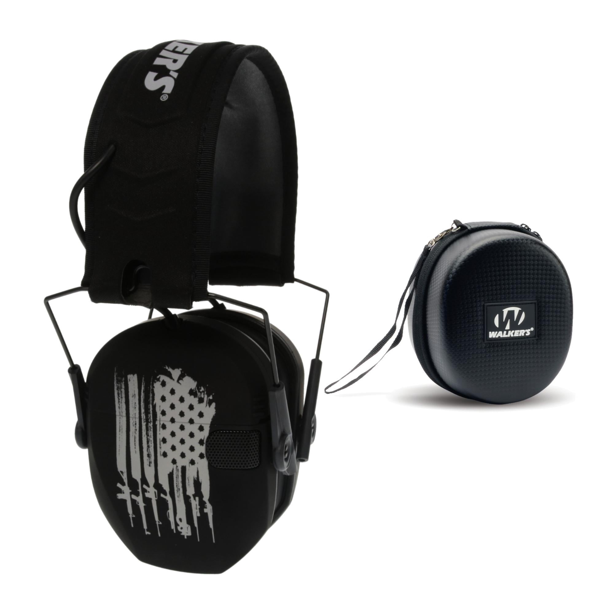 Walkers Game Ear Razor Freedom Series Muffs (Flag) with Protective Case ...