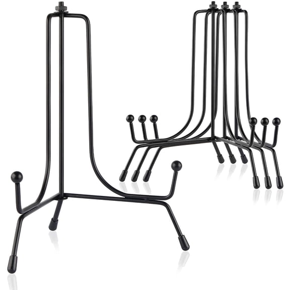 2 Pack 6 Inch Plate Stands For Display Black Iron Plate Holder Display ...