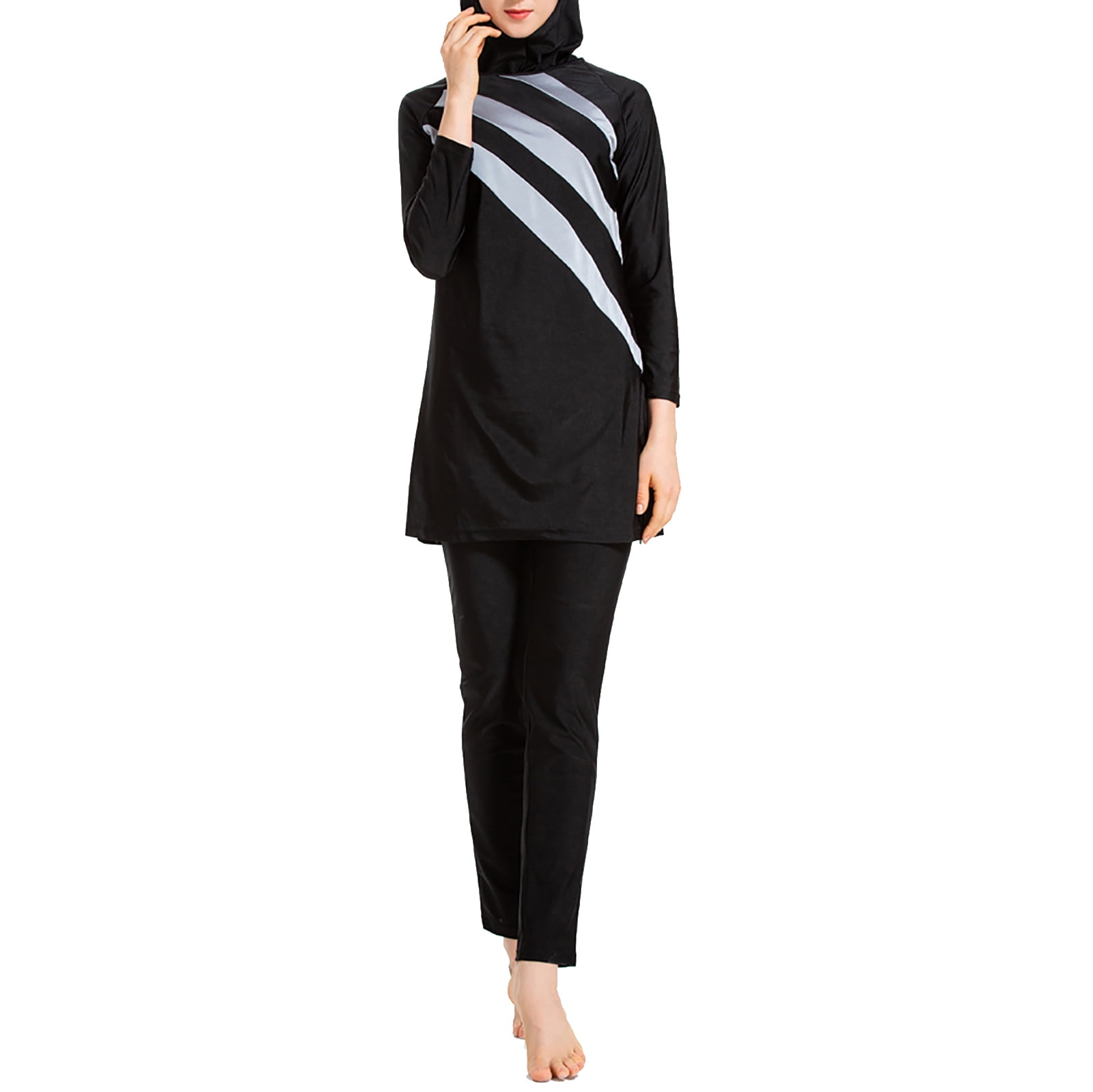 YONGHS Muslim Swimsuits for Women 3 Pieces Modest Islamic Burkini ...