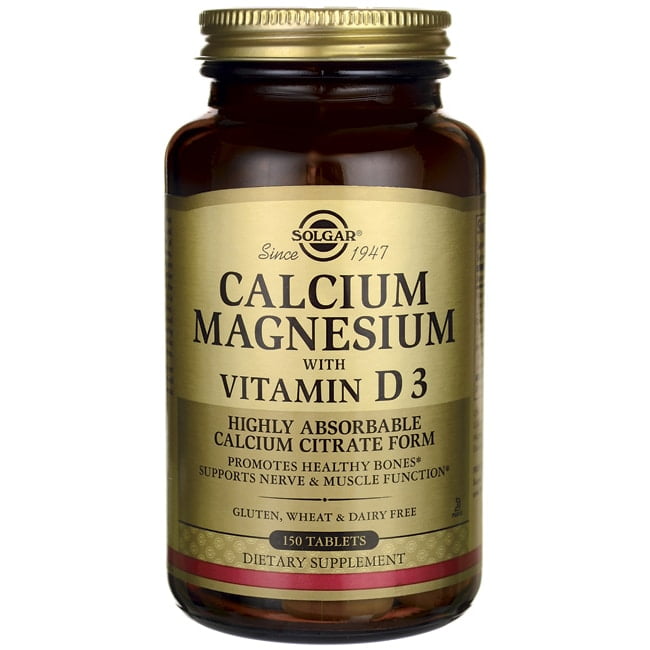 Solgar Calcium Magnesium with Vitamin D3 150 Tabs - Walmart.com