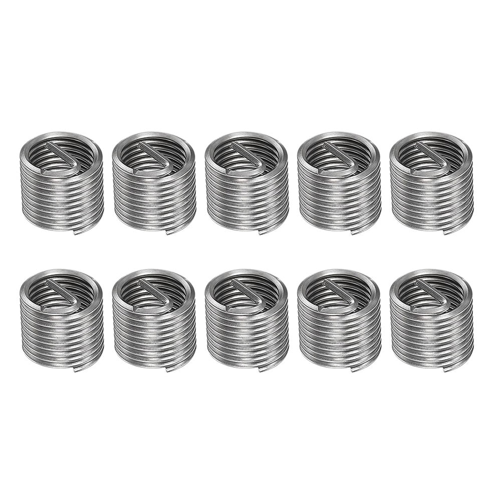 10 Pcs 304 Stainless Steel Metric M16x2.0x1.5D Wire Thread Inserts Steel Sheath Helicoil Type ...