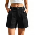 Cagogo Women's High Waisted Shorts with Pockets Button Casual Solid ...