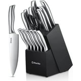 Tasty 6 Piece Prep Knife Block Set, Cutlery Set with Stainless Steel ...