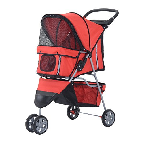 Click here for Pawhut D00-041rd Deluxe Folding Pet Stroller 3 Whe... prices