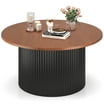 Costway Round Coffee Table 32" Tea Table with Solid Wood Frame Home ...