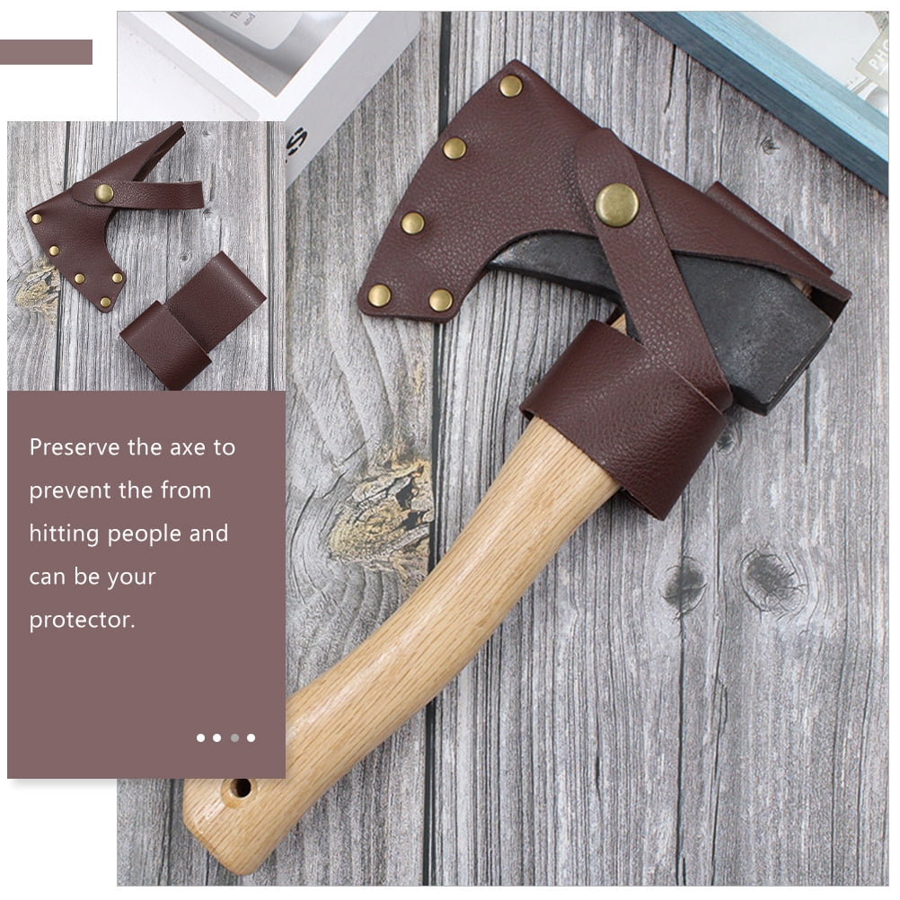 Frcolor 1 Set Leather Axe Sheath Hatchet Cover Axe Head Outdoor ...