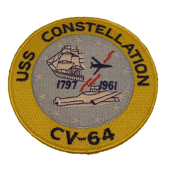 USS CONSTELLATION CV-64 PATCH NAVY SHIP KITTY HAWK CLASS SUPER CARRIER ...