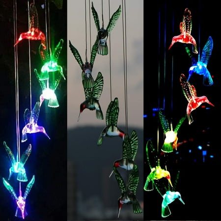Hummingbird Solar Lights Changing Color Bird Garden Lights Solar ...