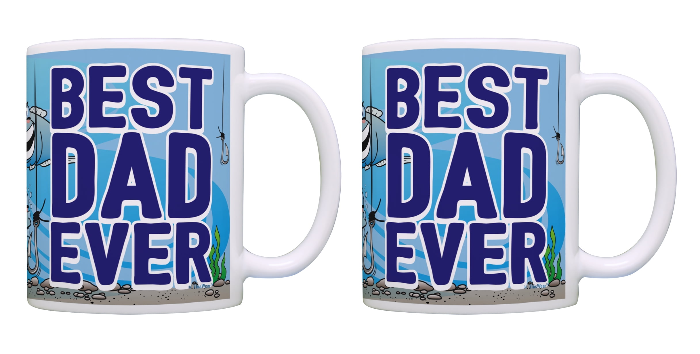 ThisWear Fathers Day Mug Best Dad Ever Fishing Mug for Dad 2 Pack Mug ...