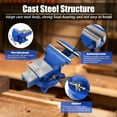 Bench Vise Heavy Duty, Table 6" Vise - Locking Base Clamp Cast Steel ...
