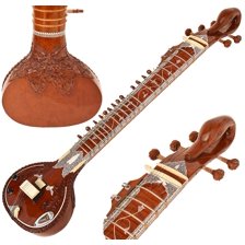 Banjira Light Standard Sitar with Double Toomba, Extra String Set ...