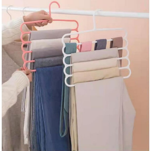 Pants Organizer, Space Saving Closet Cloth Hanger for Trousers Scarfs ...