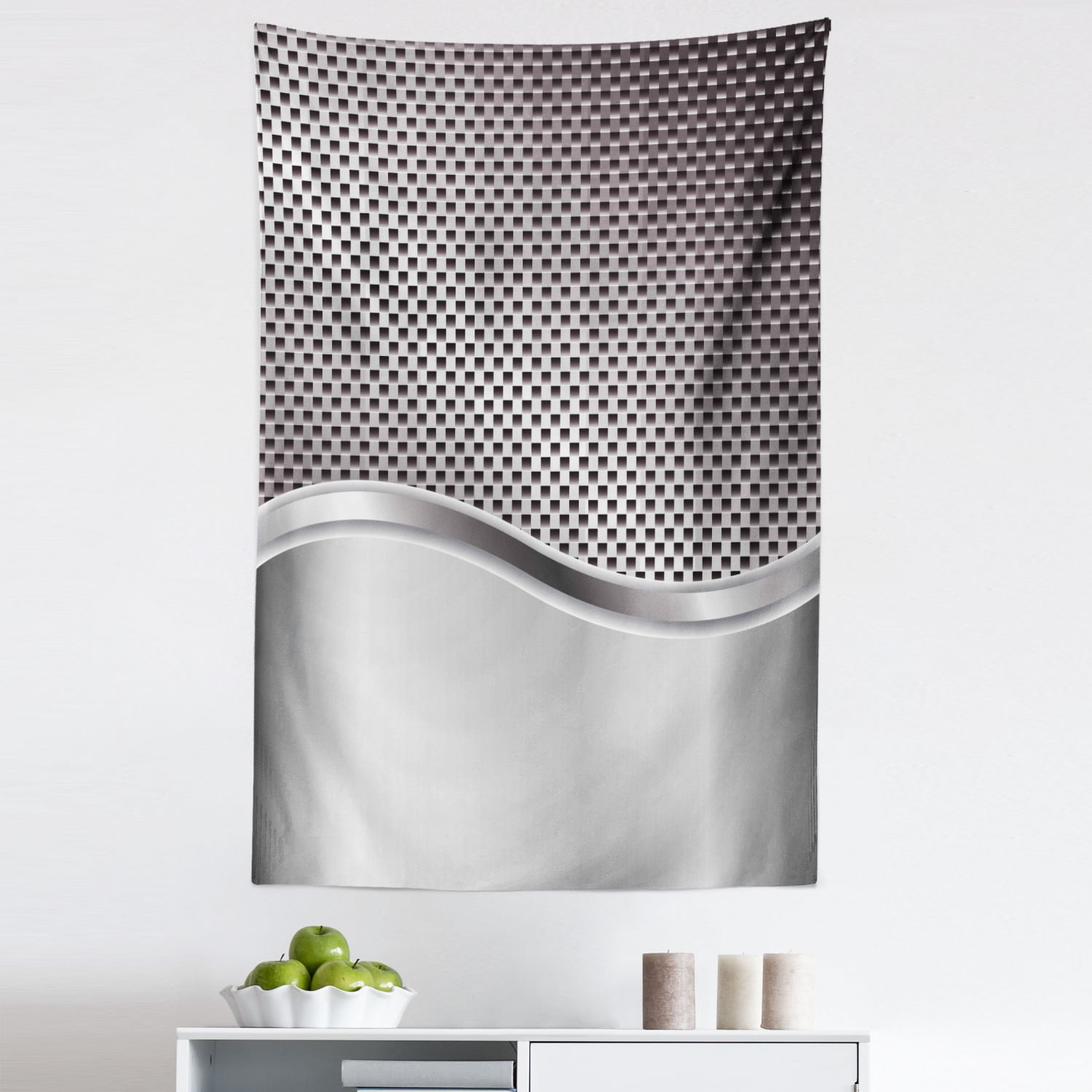 Grey Tapestry, Technology Structure with Wavy Stripe and Checkered ...