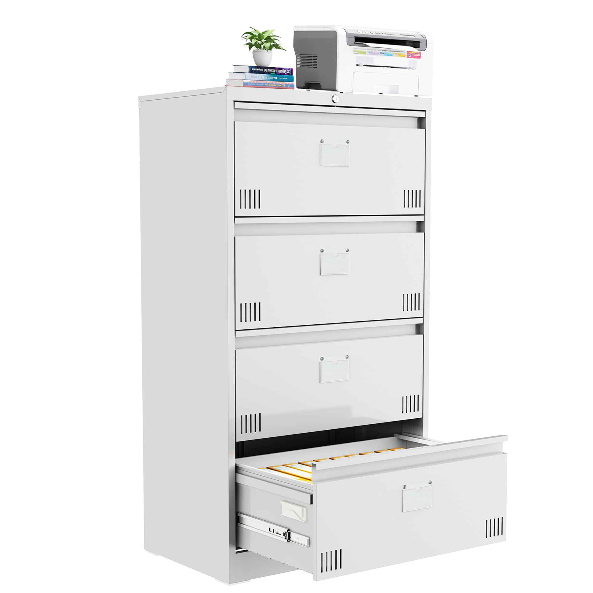 File Cabinets with 4 Drawer Metal Filing Storage Vertical Cabinets,Home ...