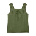 Byworldtasic Women's Square Neck Cotton Sleeveless Blouse Tie Knot ...