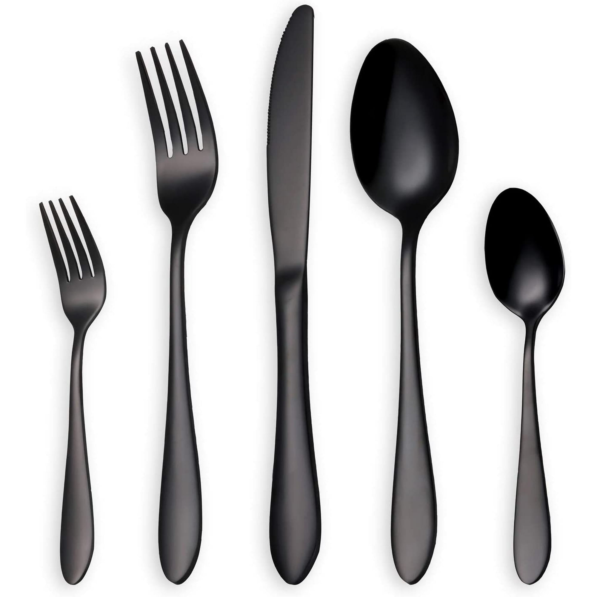 Click here for Jhijhoo Glossy Black Cutlery Cutlery Set 5 Piece S... prices