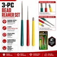 JEWEL TOOL Bead Reamer 3 Piece Set 3.5" 8.9 cm, 4.25" 10.8 cm, & 5" 12. ...