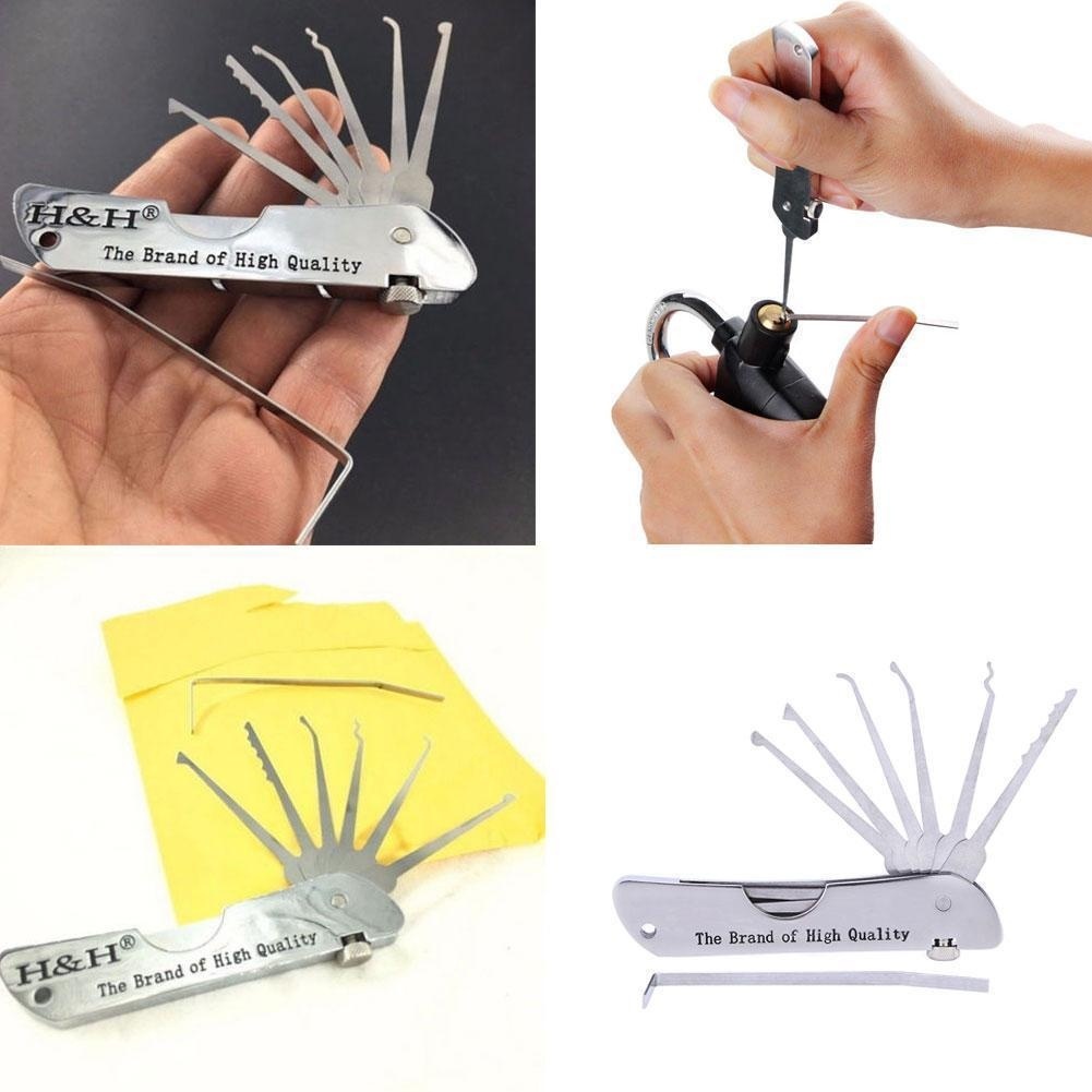 Multi-function Folding Practice Lock Pick Set Camping Survival Army ...