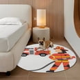 6ft Round Rug Firefighters Area Rugs for Living Room Bedroom Washable ...