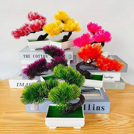 Zeus 1 Set Fake Plant Vivid Anti Fade Plastic Anti-deform Pine Tree ...