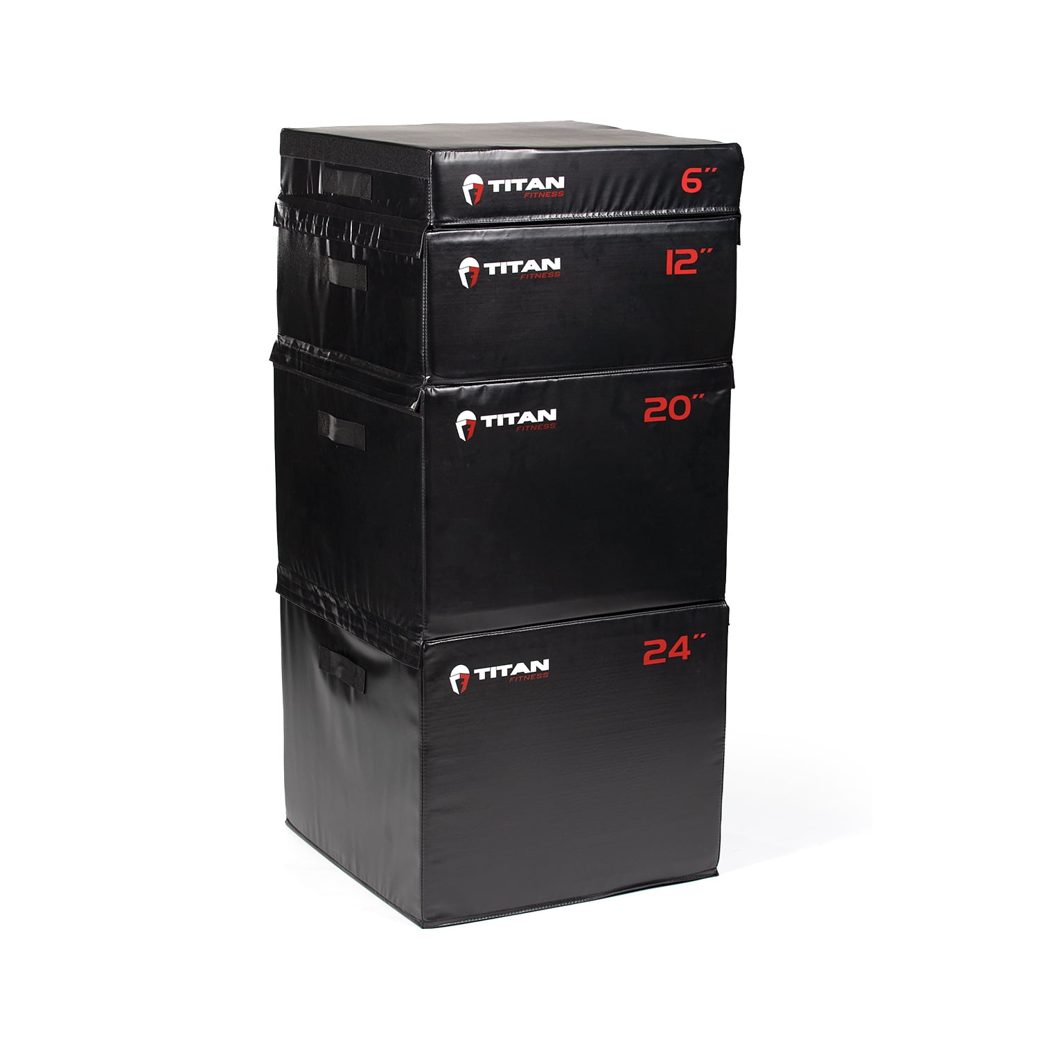 Titan Fitness Portable Stackable Soft Foam Plyometric Boxes 6-in., 12 ...