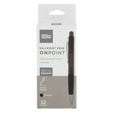 Office Depot Advanced Ink Retractable Ballpoint Pens, Needle Point, 0.7 ...