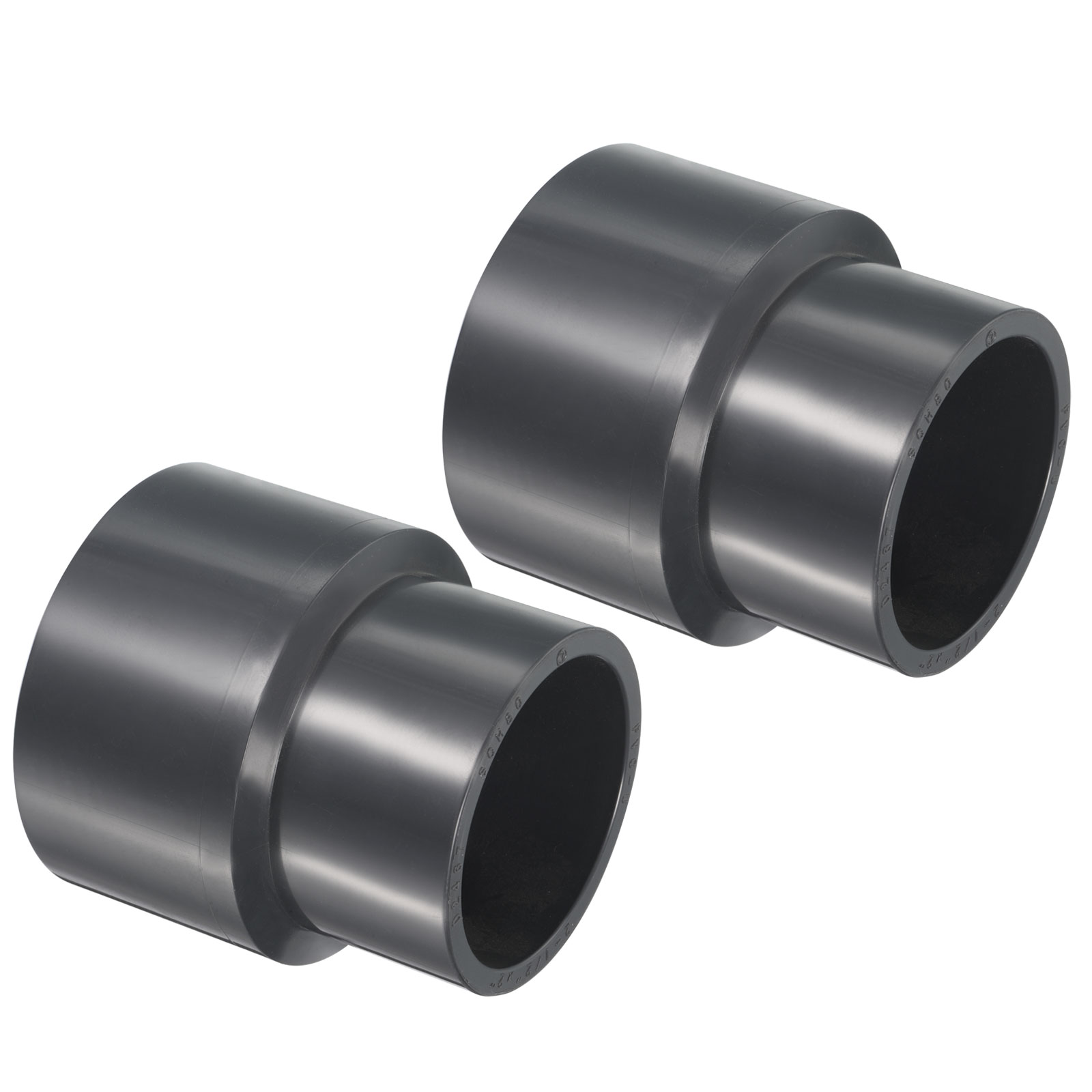 Uxcell 2-1/2"x2" UPVC Reducer Pipe Fitting SCH80 Straight Coupling ...