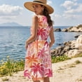 Binienty Tank Sundress with Palm Tree Floral Pattern, Sleeveless Tiered ...