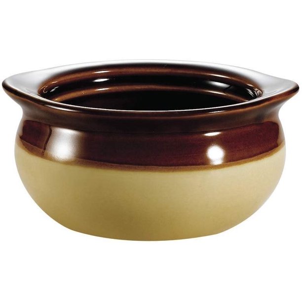 CAC China OC-12-C 12-Oz Stoneware Round Onion Soup Crock 5" Diameter x ...