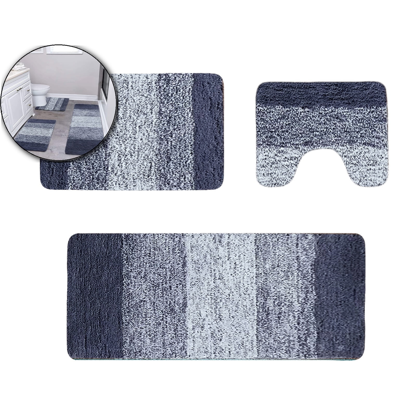 Click here for Dvruxg Bath Set 3 Piece Rug  Non Slip Washable  So... prices