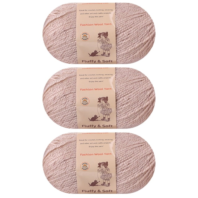 3-Pack Fluffy Wool Yarn by Yonkey Monkey. Lightweight and Soft ...