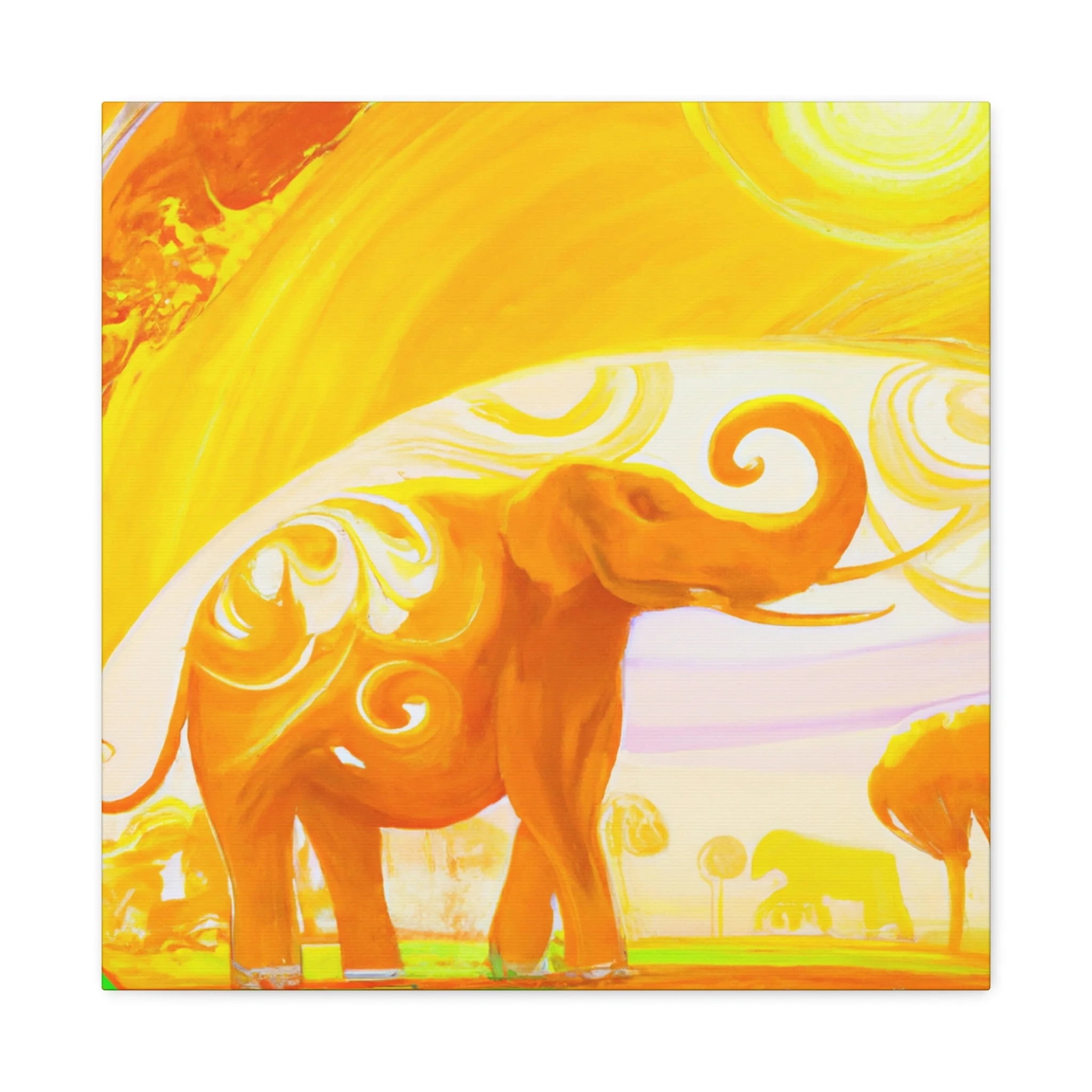Elephant's Exquisite Curve - Canvas - Walmart.com