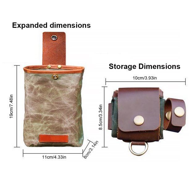 Large Capacity Portable Waist Bag Foldable Leather Mushrooms Picking ...