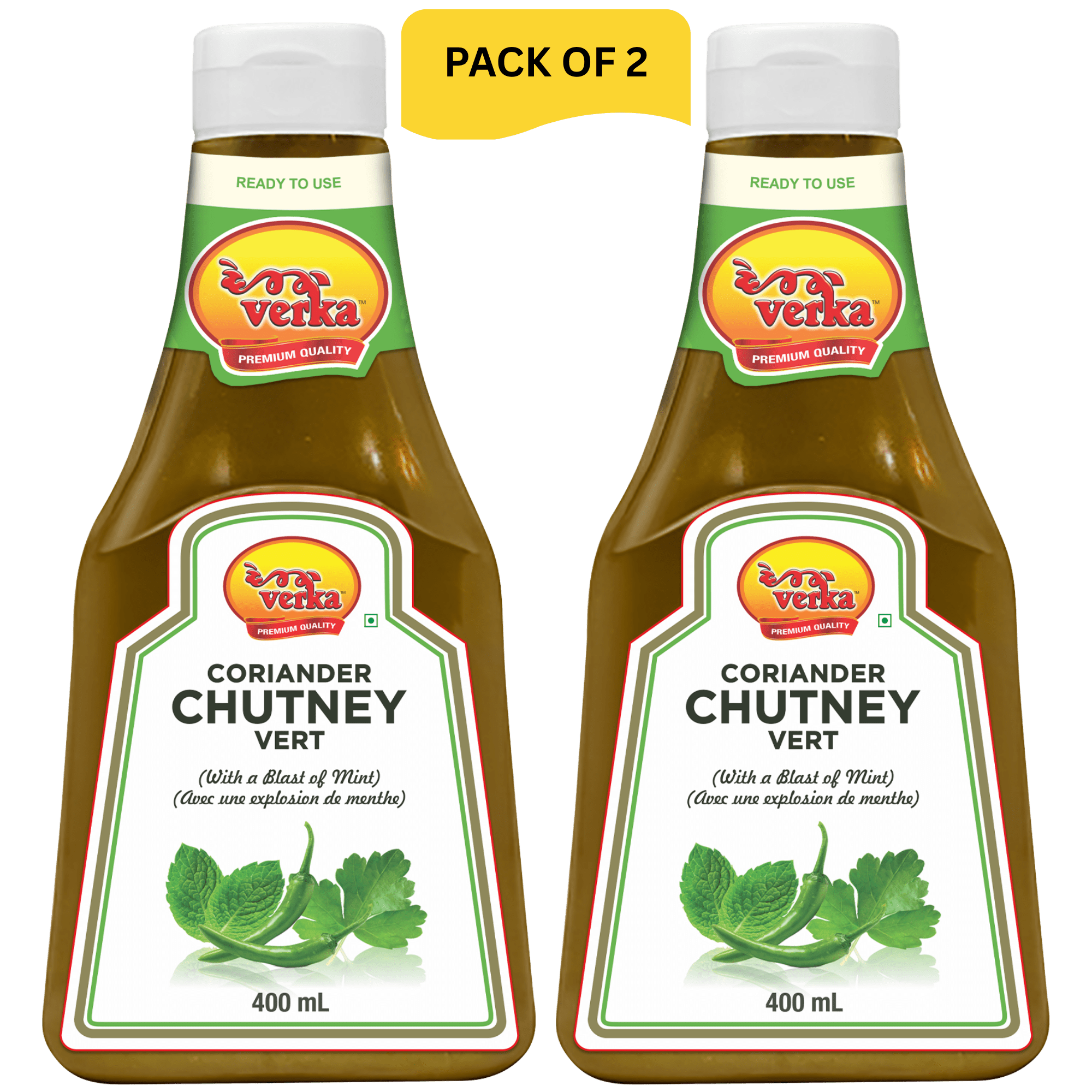 Click here for Verka Coriander Chutney  400ml  Pack Of 2 800ml prices