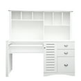 White Wooden Computer Desk with Hutch, Bookshelf, Storage Drawer for ...