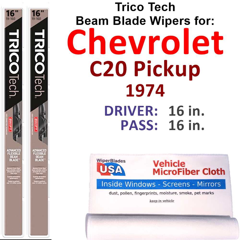 1974 Chevrolet C20 Pickup Beam Blade Wipers (Set of 2) - Walmart.com