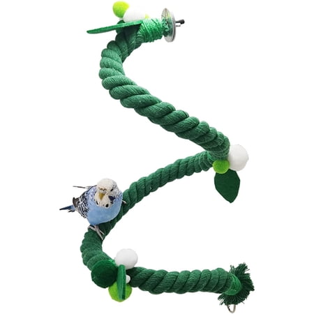 Bird Perch Stand for Cage, Parrot Green Rope Perch，Bird Cage Chewing ...