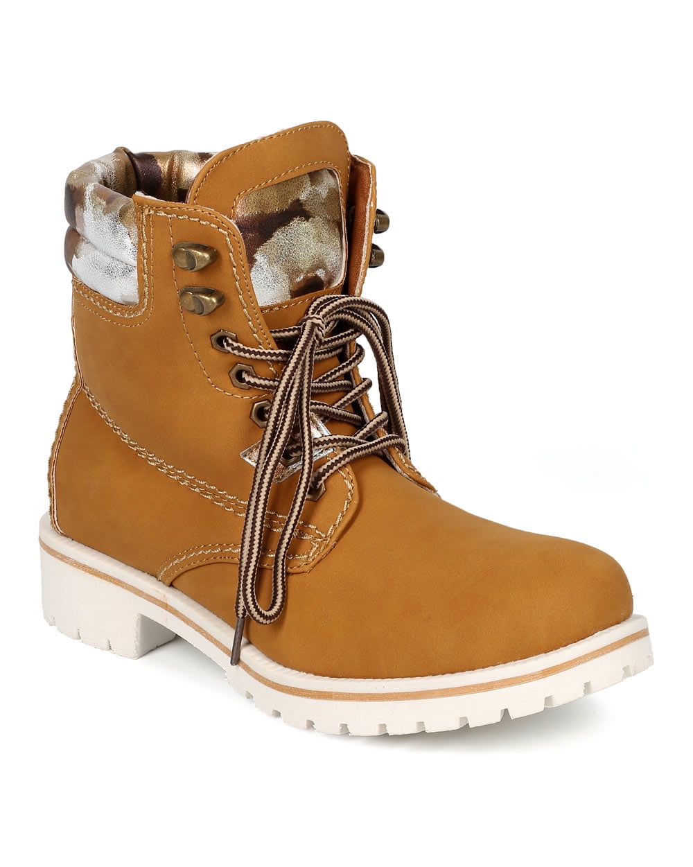 New Women Nature Breeze Sierra-01 Leatherette Lace Up Two Tone Lug Work ...