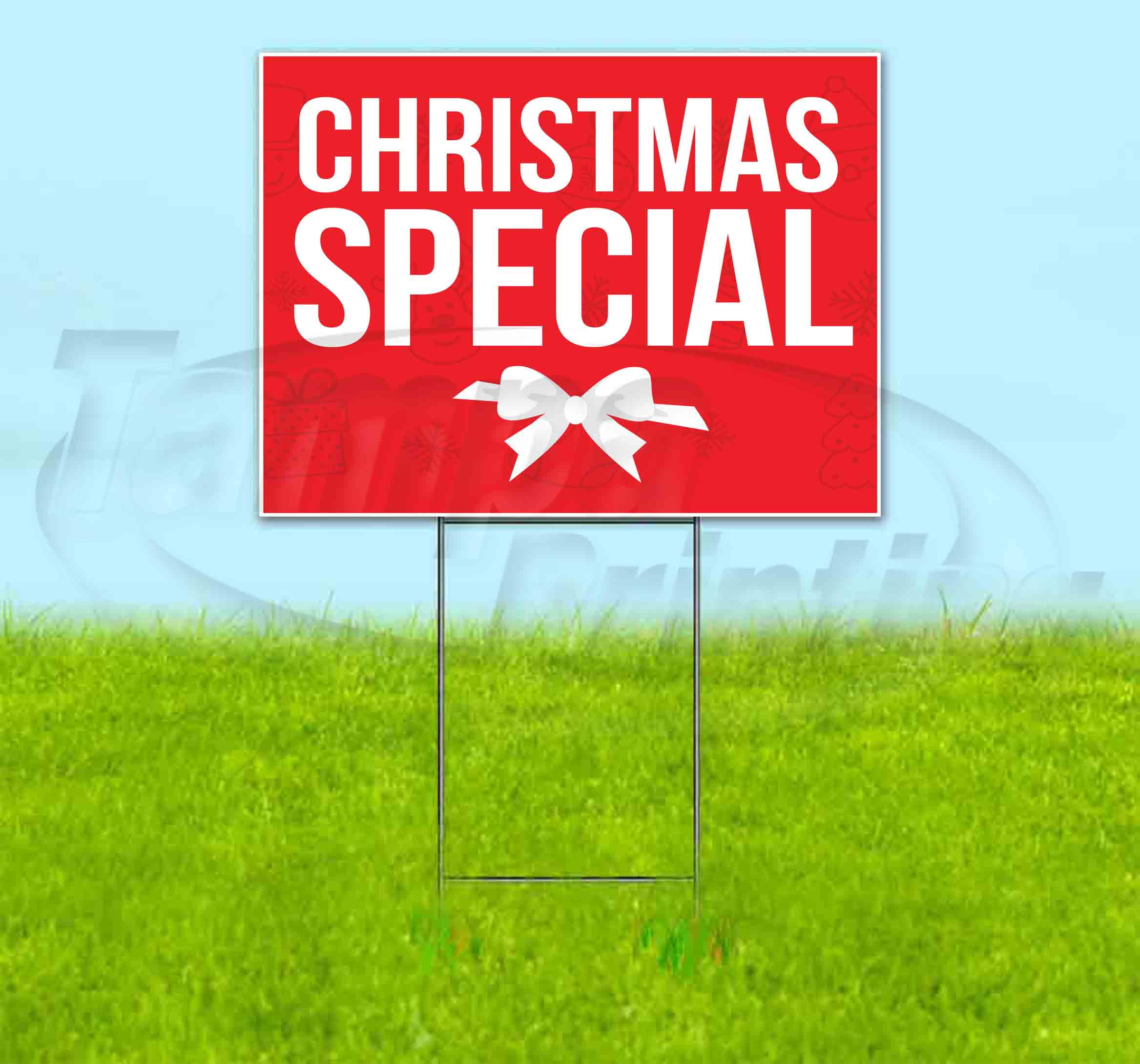 Christmas Specials (18" x 24") Yard Sign, Includes Metal Step Stake ...